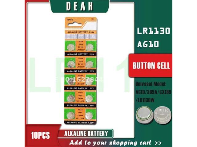 Click here for DEAH 10PCS 1.55V AG10 LR1130 Alkaline Cell Coin Ba... prices