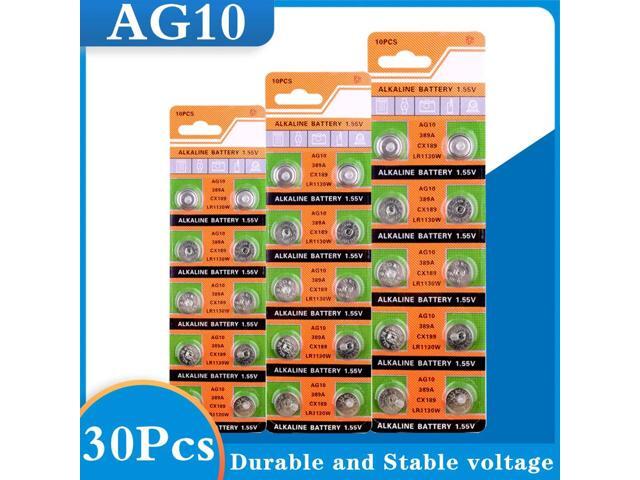Click here for 30Pcs AG10 Button Batteries 189 LR54 Cell Coin Alk... prices