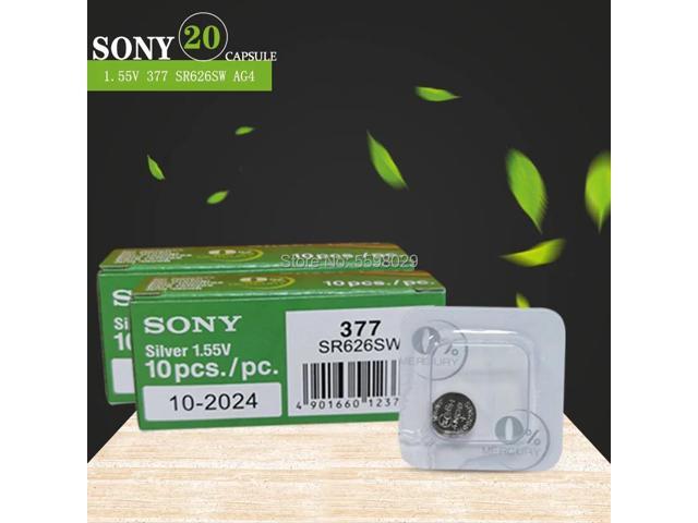 Click here for 20pcs FOR SONY 1.55V AG4 377A 377 LR66 LR626 SR626... prices