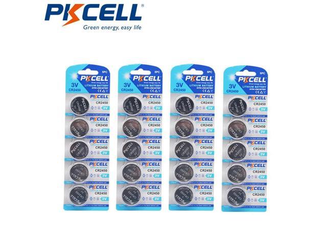 Click here for 20Pcs/4Cards PKCELL CR2450 ECR2450 DL2050 BR2450 3... prices