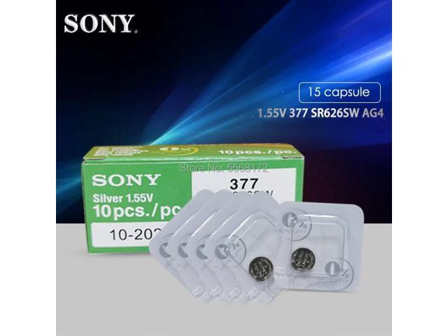 Click here for 15pcs FOR SONY 1.55V AG4 377A 377 LR66 LR626 SR626... prices