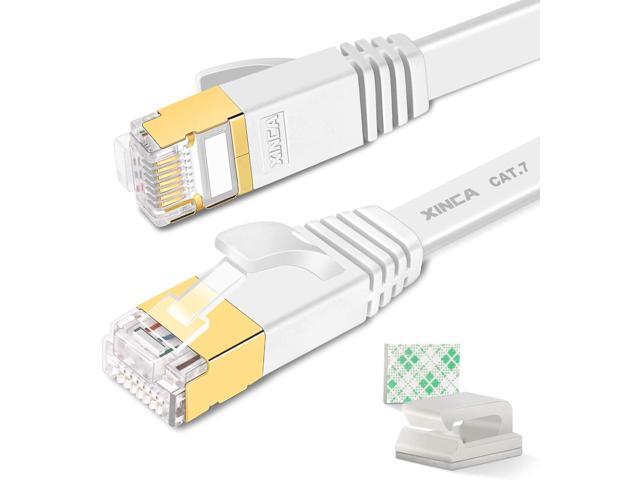 Click here for Cat 7 Flat Ethernet Cable 15ft White  High Speed 1... prices