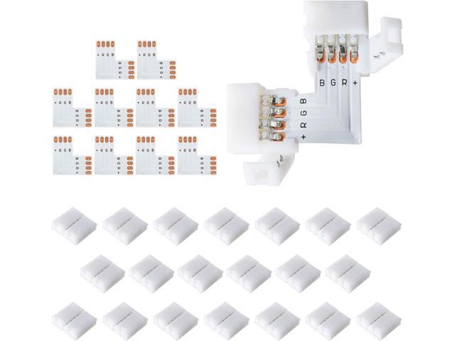 Click here for L Shape 4-Pin LED Connectors 10-Pack with 22Pcs Cl... prices