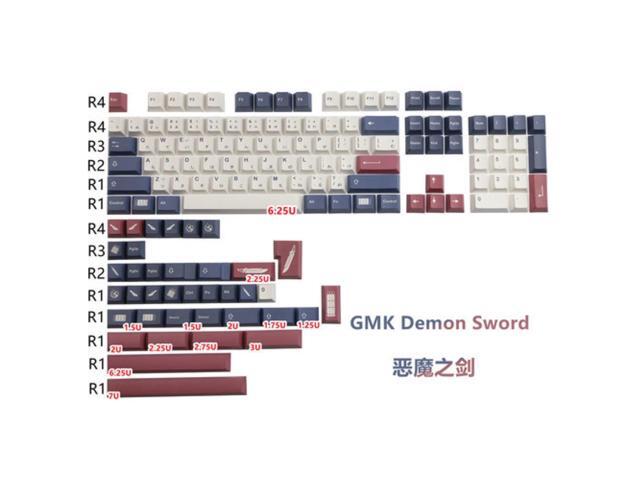 Click here for 140 Keys GMK Demon Sword Keycaps PBT Dye Subbed Ja... prices