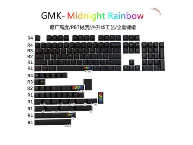 Click here for 140Keys GMK Midnight Rainbow Keycaps PBT Dye Subli... prices