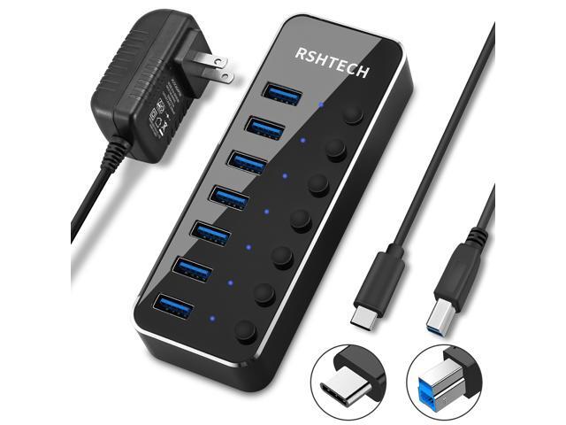 Click here for Powered USB HUB RSHTECH Type C to 7 Port USB 3.0 H... prices