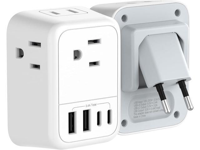 Click here for Travel Plug Adapter with 4 AC Outlets and 4 USB Po... prices