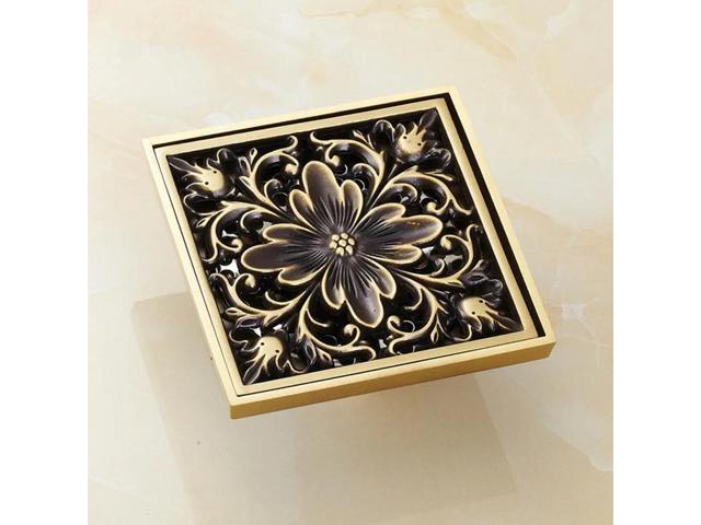 Click here for Antique Brass Art Carved Flower Floor Wast Grate F... prices