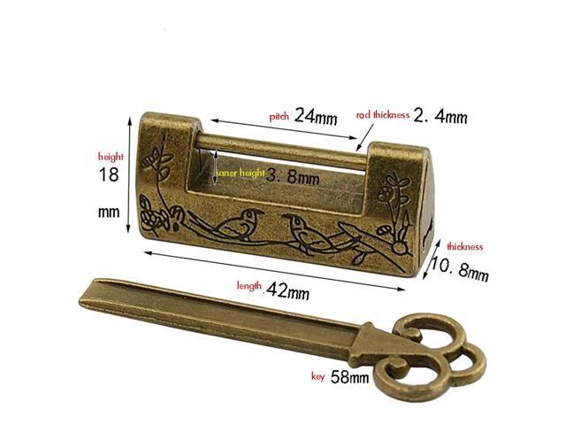 Click here for Antique Style Carved Bird Flower plant Padlock Loc... prices