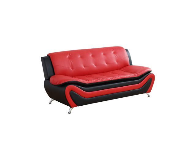 Click here for taoruifang Black-Red Faux Leather Sofa 3-Seater So... prices