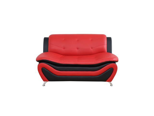 Click here for taoruifang Black & Red Faux Leather Loveseat Livin... prices