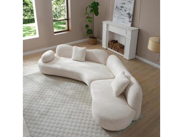 Click here for taoruifang Modern Sectional Curved Sofa  White Bou... prices