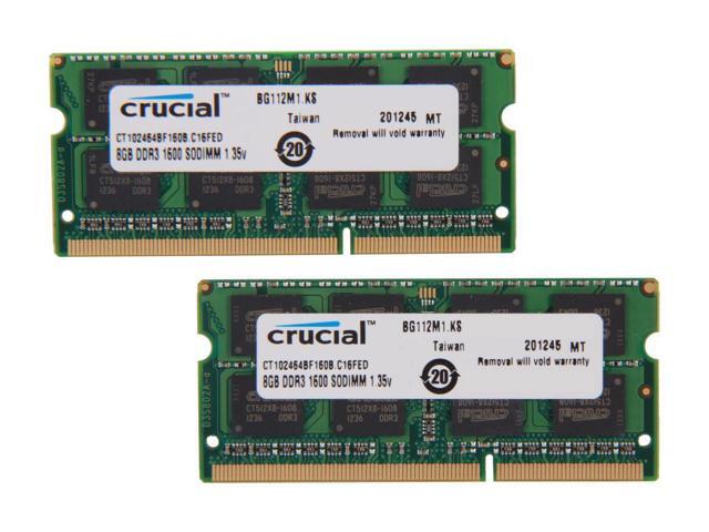 Click here for Crucial 16GB (2 x 8GB) 204-Pin DDR3 SO-DIMM DDR3L-... prices