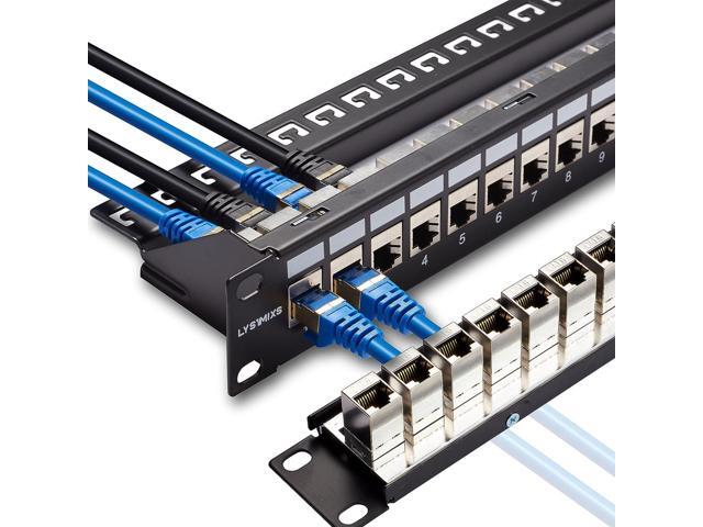 Click here for Lysymixs 24 Port RJ45 Patch Panel Cat6 STP Feed Th... prices