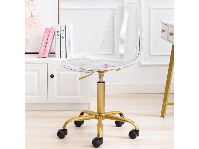 Click here for HOMEFUN Clear Desk Chair  Acrylic Rolling Armless... prices