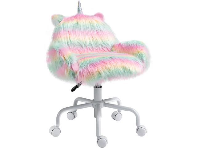 Click here for HOMCOM Fluffy Unicorn Office Chair with Mid-Back a... prices