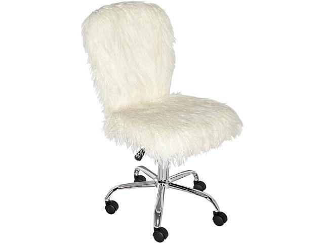 Click here for Linon Cora Faux Flokati Armless Office Chair  Whit... prices