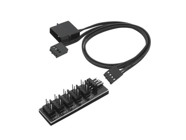 Click here for 1 PCS All Black Sleeved 5 Way PWM Splitter Hub for... prices