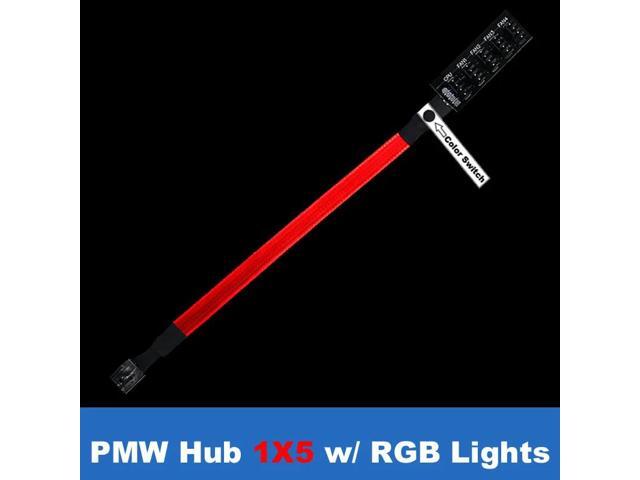 Click here for Sleeved PWM Fan Hub Splitter w/ LED RGB Lights Swi... prices