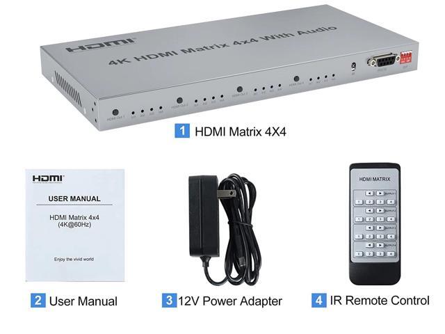 Click here for 4x4 HDMI Matrix with Toslink & Stereo Audio out 4K... prices