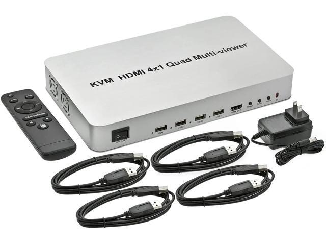 Click here for (EU Plug)(KVM 4x1 Multiviewer)4x1 KVM HDMI Multivi... prices