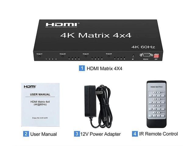 Click here for (UK Plug)4K 60Hz HDMI true Matrix 4X4 HDMI 2.0 Mat... prices