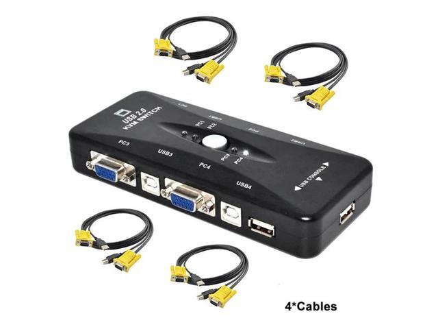 Click here for 4 Port VGA KVM Switcher 4x1 VGA USB VGA Switch 4 i... prices