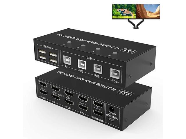 Click here for Dual Monitor HDMI KVM Switch 4x2 Extended Display... prices