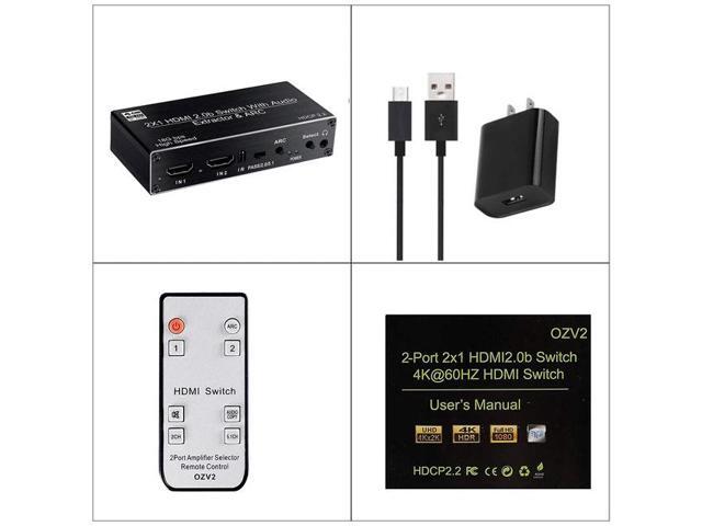 Click here for 2x1 HDMI Switch Audio Extractor 4K 60Hz 5.1CH HDMI... prices