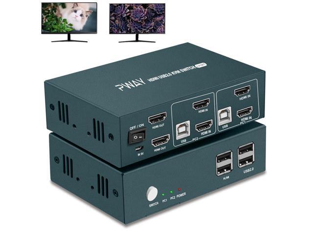 Click here for HDMI KVM Switch Dual Monitors 2 Computers 2 Port 2... prices