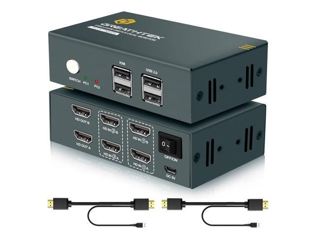 Click here for HDMI KVM Switch 2 Monitors 2 Computers 4K@30Hz  Du... prices