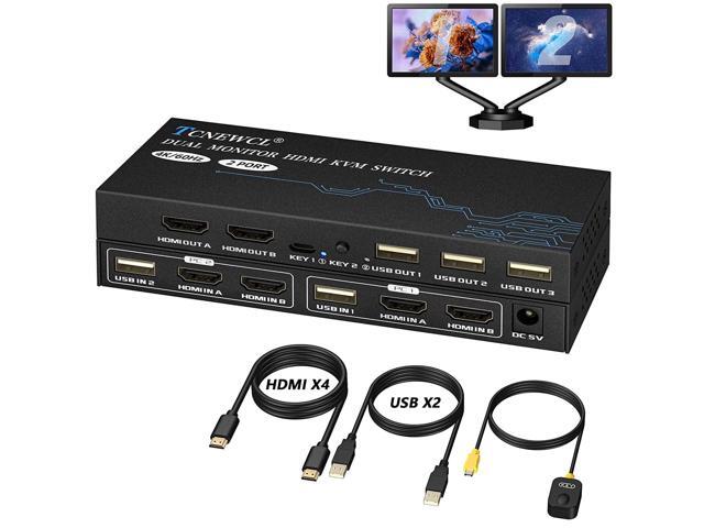Click here for KVM Switch 2 Monitors 2 Computers  4K@60Hz Dual Mo... prices