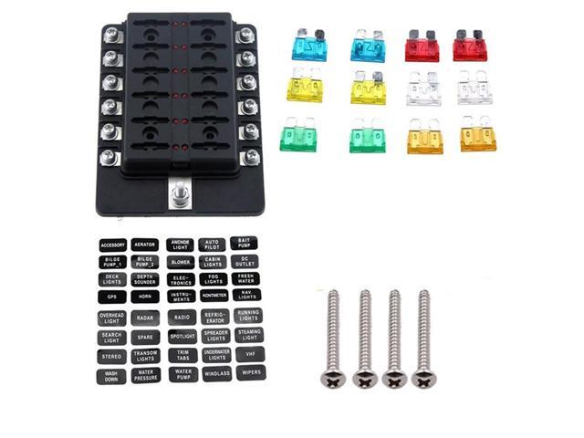 Click here for Acaigel 12 Way Blade Fuse Box Block Holder w/Red L... prices
