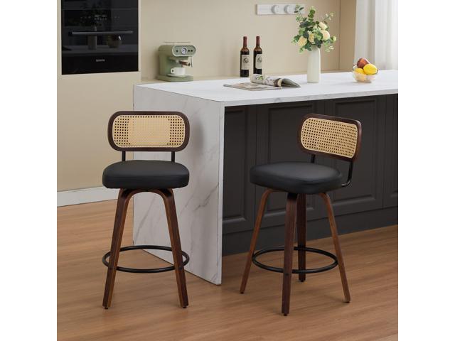 Click here for Vanbow Walnut Wood Swivel Bar Stool - Ventilated C... prices