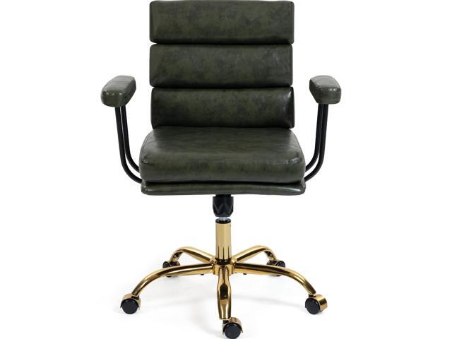 Click here for VANBOW Faux Leather Home Office Desk Chair  Gold B... prices