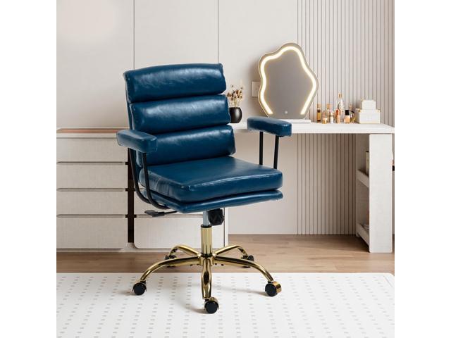 Click here for VANBOW Faux Leather Home Office Desk Chair  Gold B... prices