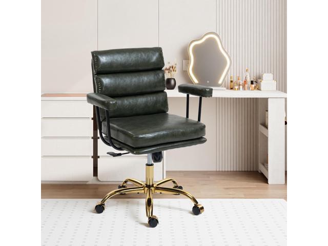 Click here for VANBOW Faux Leather Home Office Desk Chair  Gold B... prices
