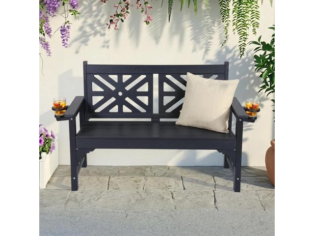 Click here for VANBOW Outdoor Bench with Cup Holders  HDPE Weathe... prices