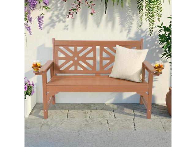 Click here for VANBOW Outdoor Bench with Cup Holders  HDPE Weathe... prices