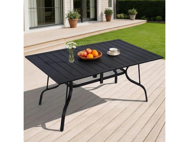 Click here for VANBOW 63x38 Outdoor Dining Table for 6  Metal Rec... prices