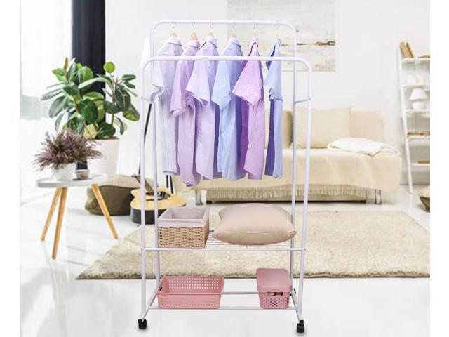 Click here for Fashional simple Double Rail Clothes Rack Rolling... prices