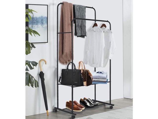 Click here for Fashional simple Double Rail Clothes Rack Rolling... prices