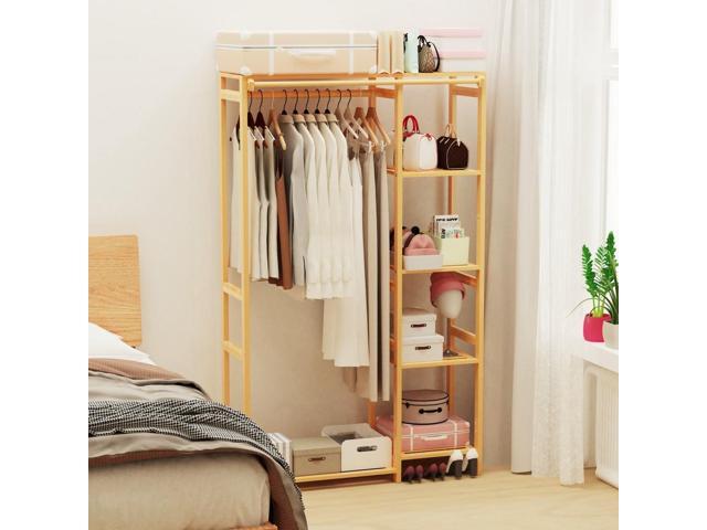 Click here for Strong Bamboo Wooden Garment Rack 6 Tier Clothes H... prices