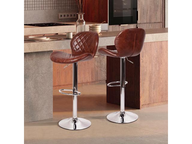 Click here for 2x Adjustable Leather Bar Stools Kitchen Breakfast... prices