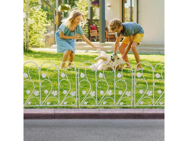 Click here for 5X White Decorative Garden Fence Panel Rustproof W... prices
