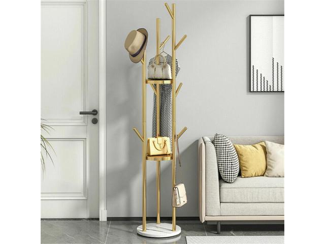 Click here for Marble Coat Rack Hat Clothes Stand Gold Strong Hoo... prices