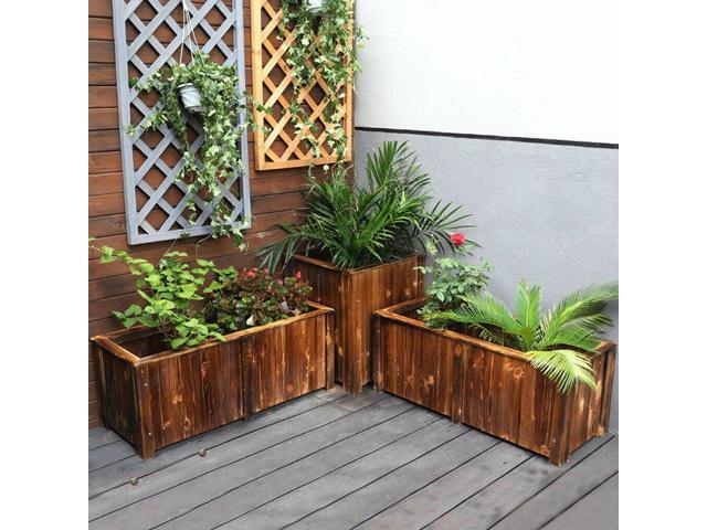 Click here for Solid Pine Wood Outdoor Raised Garden Bed Large Wo... prices