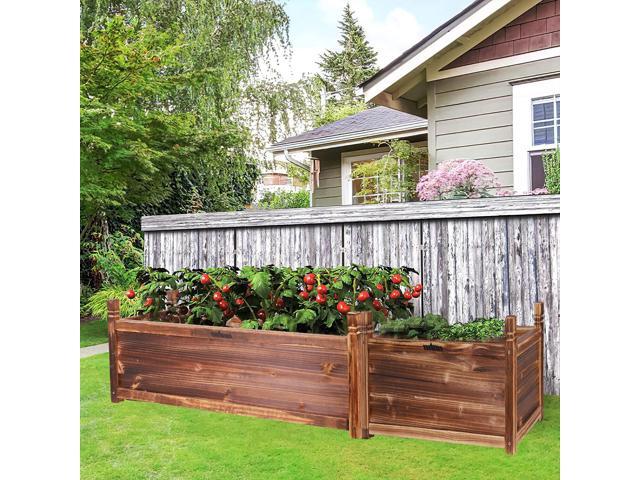 Click here for Solid Pine Wood Outdoor Raised Garden Bed Large Wo... prices