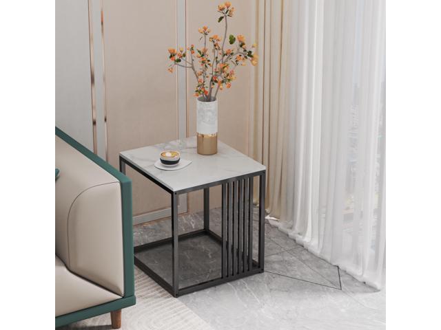 Click here for Real Marble Top End Side Table Sintered Stone Whit... prices