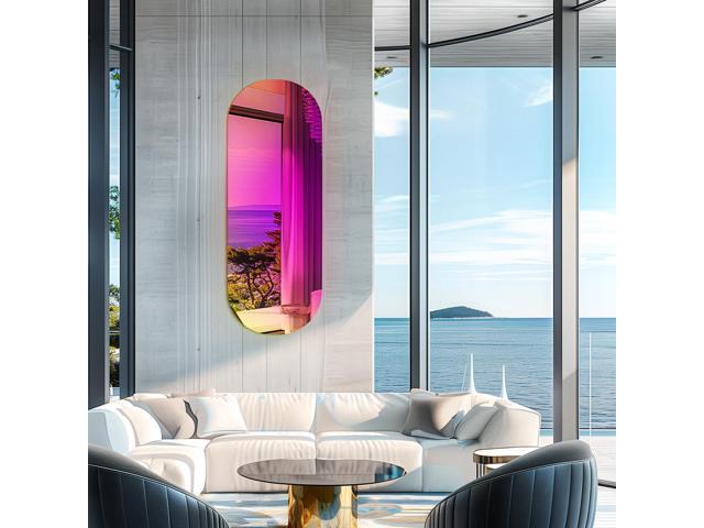 Click here for UNHO Decorative Wall Mirror Long Oblong Iridescent... prices